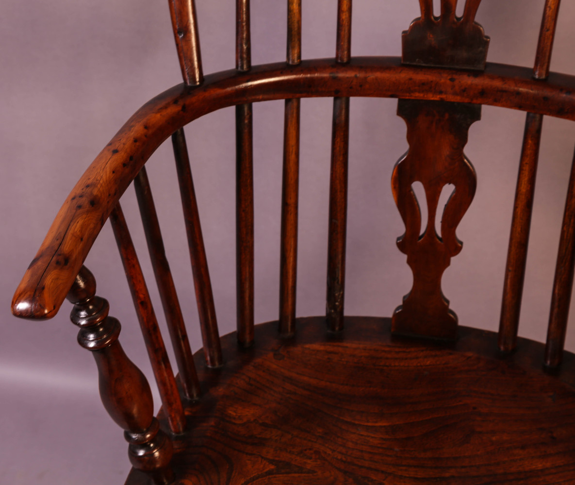 A Yew Wood Low Windsor Chair by Elizabeth Gabbitass | Wickersley Antiques