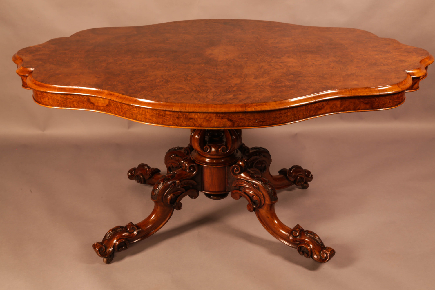 A Stunning Victorian Burr Walnut Breakfast Table | Wickersley Antiques