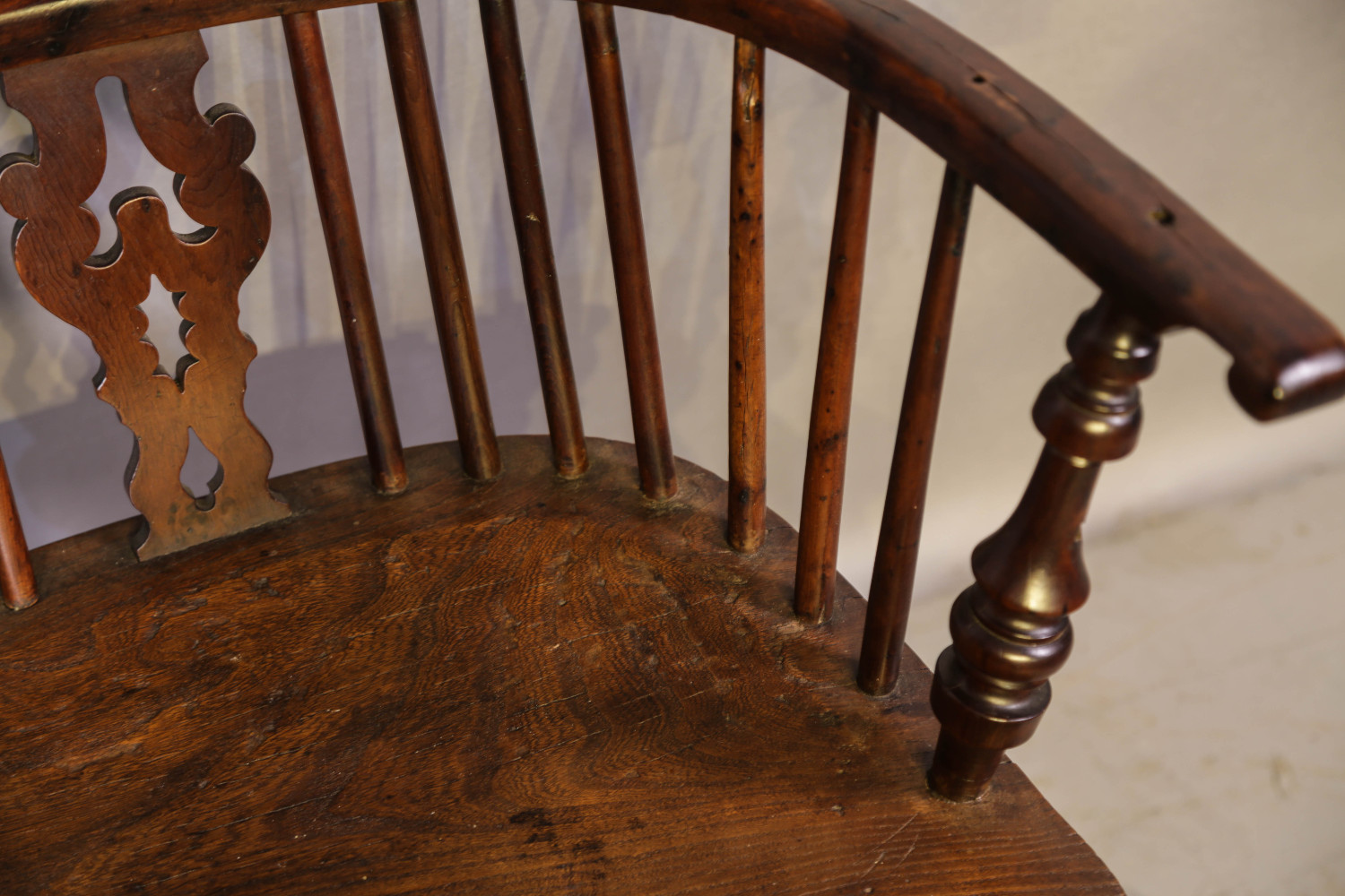 High Back Yew Wood Windsor Chair Gabbitass Worksop | Wickersley Antiques
